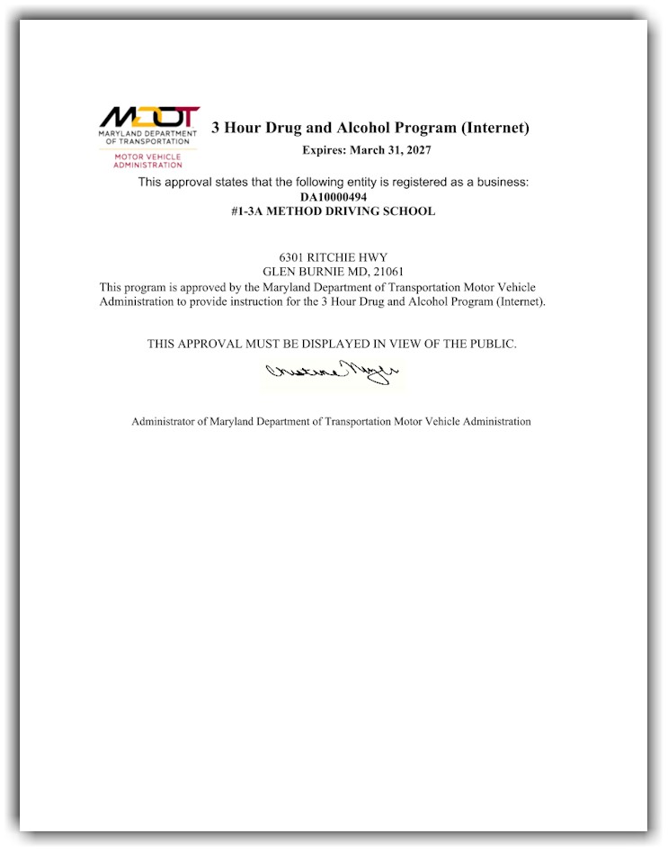 Welcome To Your Online Driving Test -- Please Select Your School